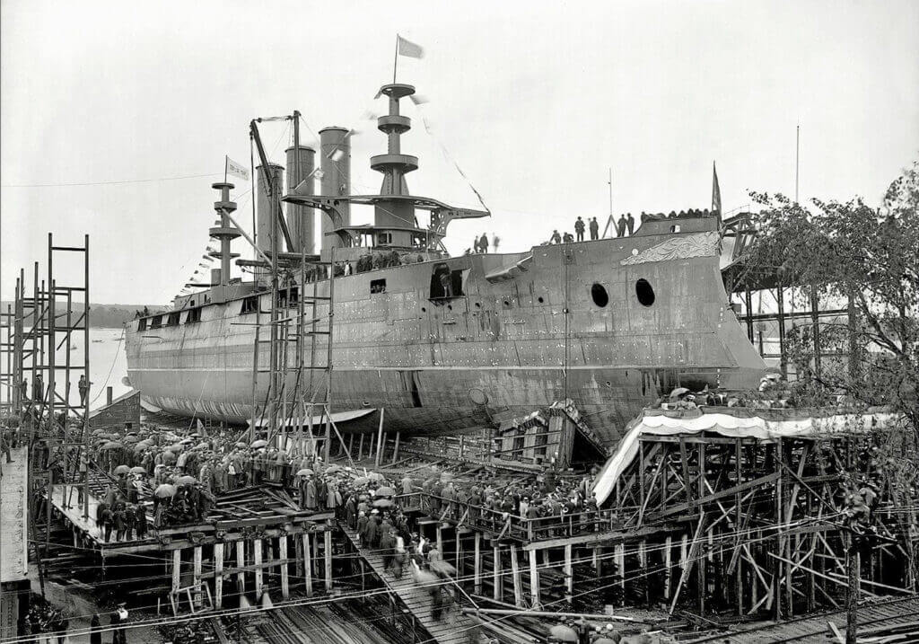 USS Georgia, the only BIW-built battleship, is delivered - Bath Iron Works