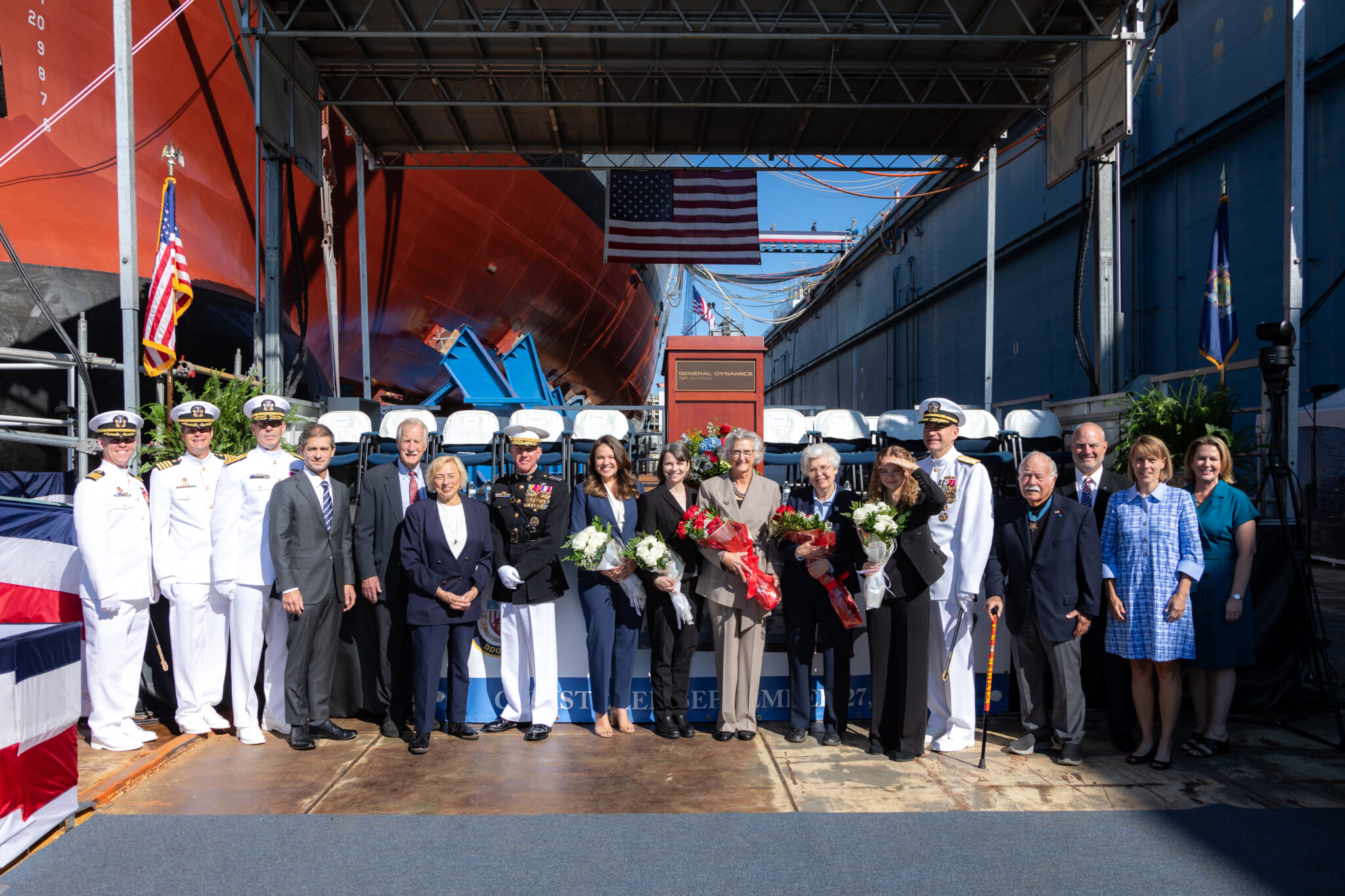 General Dynamics Bath Iron Works Christens Future USS Louis H. Wilson ...