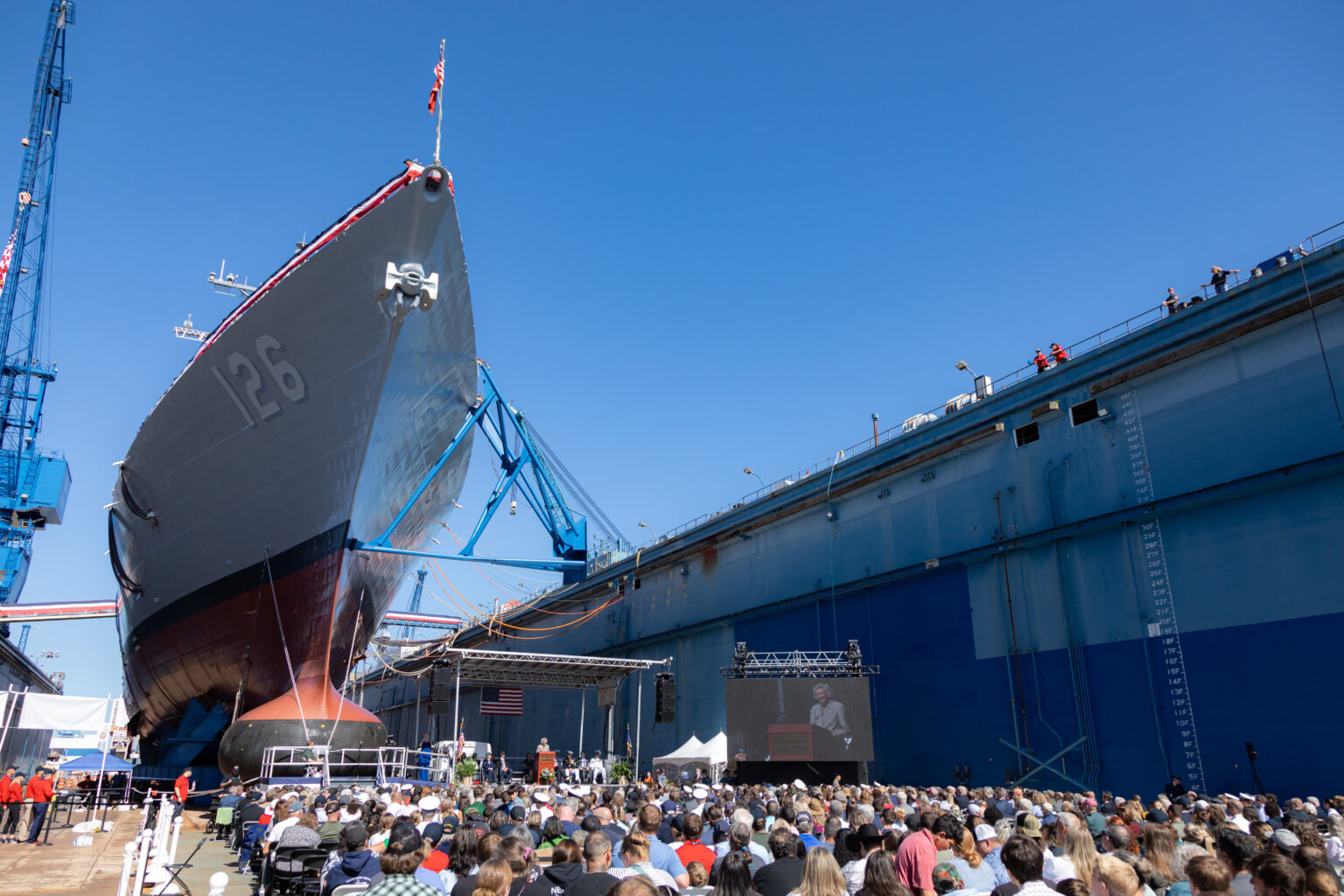 General Dynamics Bath Iron Works Christens Future USS Louis H. Wilson ...